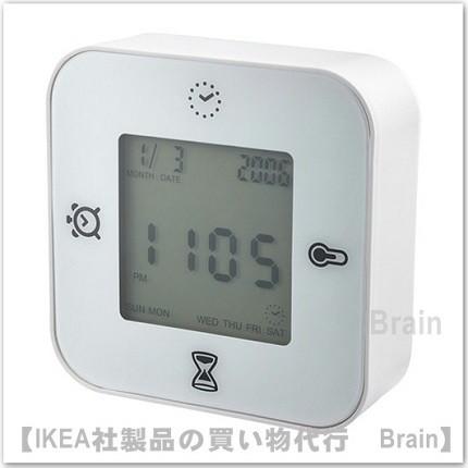 IKEA/イケア KLOCKIS 時計/温度計/アラーム/タイマー ホワイト（505.961.54/50596154） : 50277005 ...
