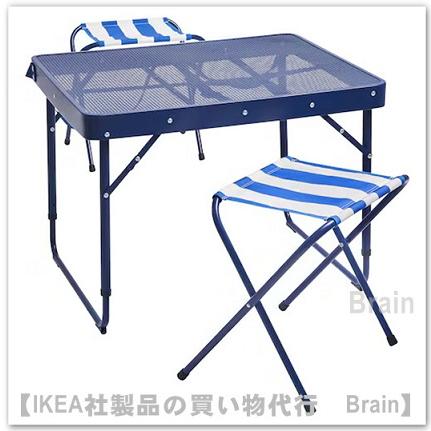 イケア IKEA/イケア STRANDON/ストランドン 折りたたみテーブルセット ブルー（705.911.03/70591103 ...