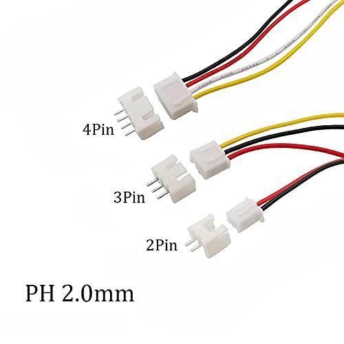 PENGLIN 450個2.0mmJST-PHコネクタキット PH型端子 PH2.0 2P 3P 4P PHコネクタ ハウジング ピンヘッダー コンタクトピン メスピン セット 2/3/4ピン ...