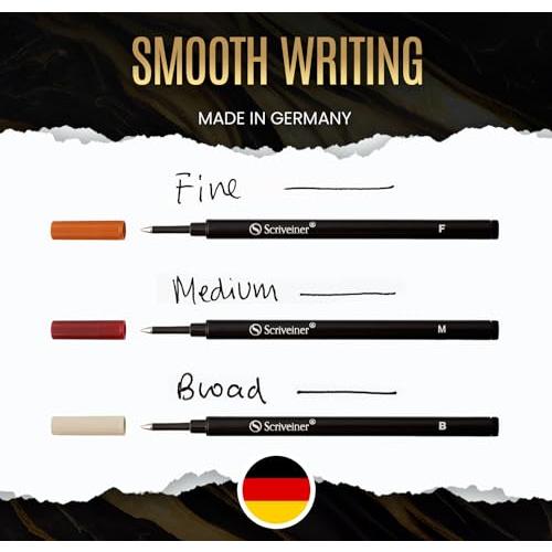 Scriveiner Rollerball Refill Black Fine - 4 Refills Designed for Pens ンドライ ローラーペン替芯F : ショップアーミン ...