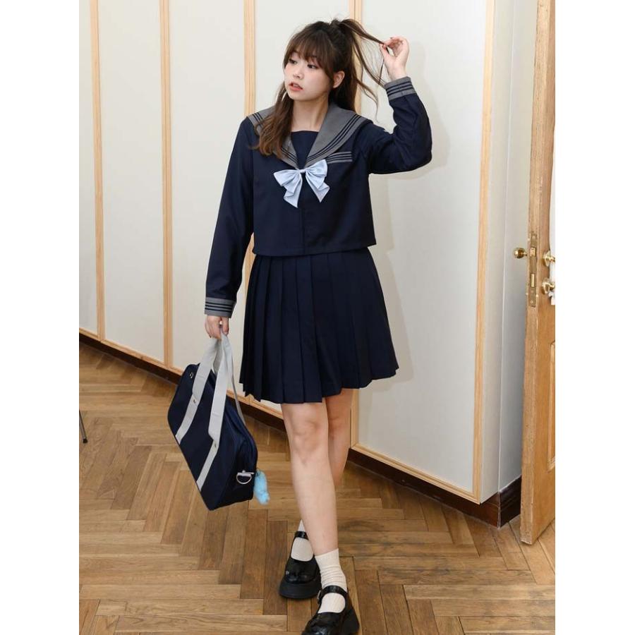 大きいサイズ セーラー服 卒業式 女の子 制服 学生制服 3点セット 長袖