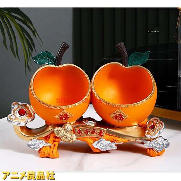 玄関収納 林檎 キー収納 鍵置き インテリア雑貨 小物収納 卓上収納 二重収納 腕時計収納 おしゃれ 多機能 樹脂製 彫刻装飾 ギフト :yb2407230fr1boow:アニメ良品社 ...