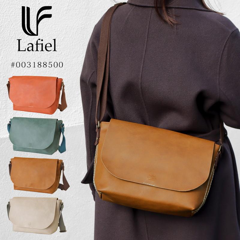 ショルダーバッグ レディース 軽い 大きめ 大容量 丈夫 ファスナー 仕切り ポケット 合皮 斜め掛け 肩掛け ブランド LAFIEL ラフィール ＃003188500 : 財布 バッグ ...