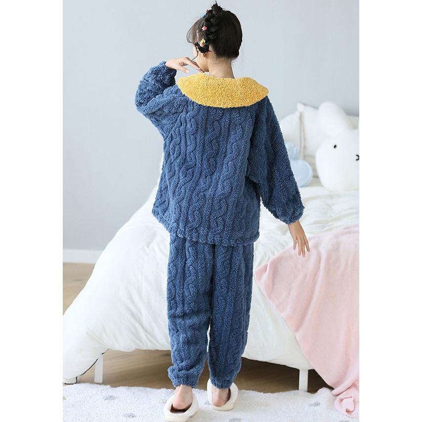 ルームウェア キッズパジャマ 冬 長袖 上下セット もこもこ 子供