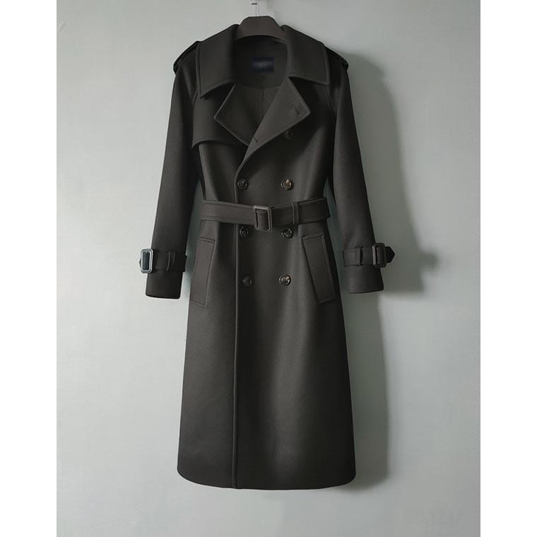 トレンチコート メンズ アウター コート ロング丈 カジュアル 無地 春