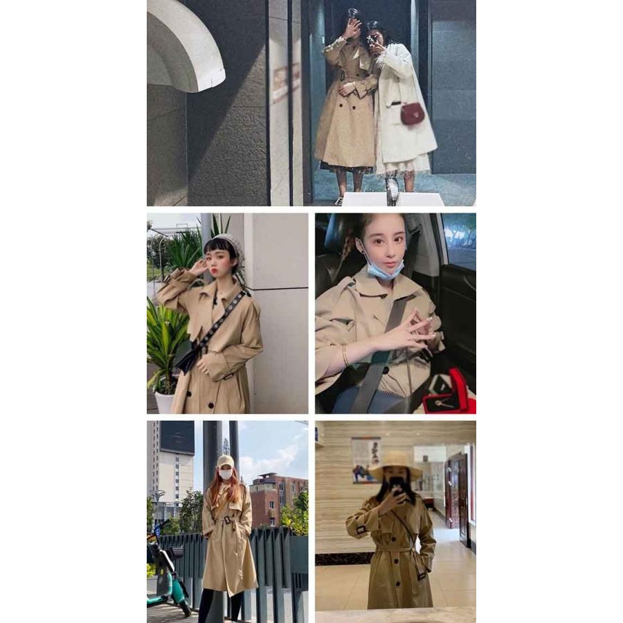 トレンチコート レディース アウター コート 小柄小さいサイズロング丈