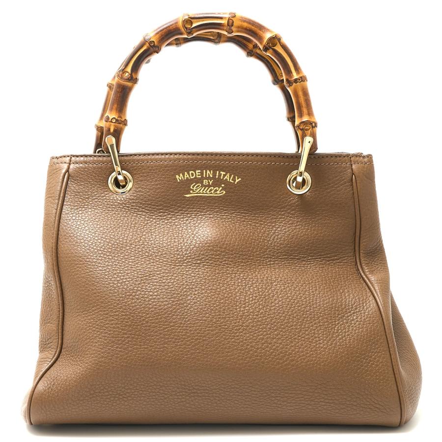 バンブー GUCCI グッチ スモールショッパー 336032 2WAY ミニ ハンド ショルダーバッグ レザー ブラウン×ゴールド金具 レディース : shop-musubi - 通販 ...