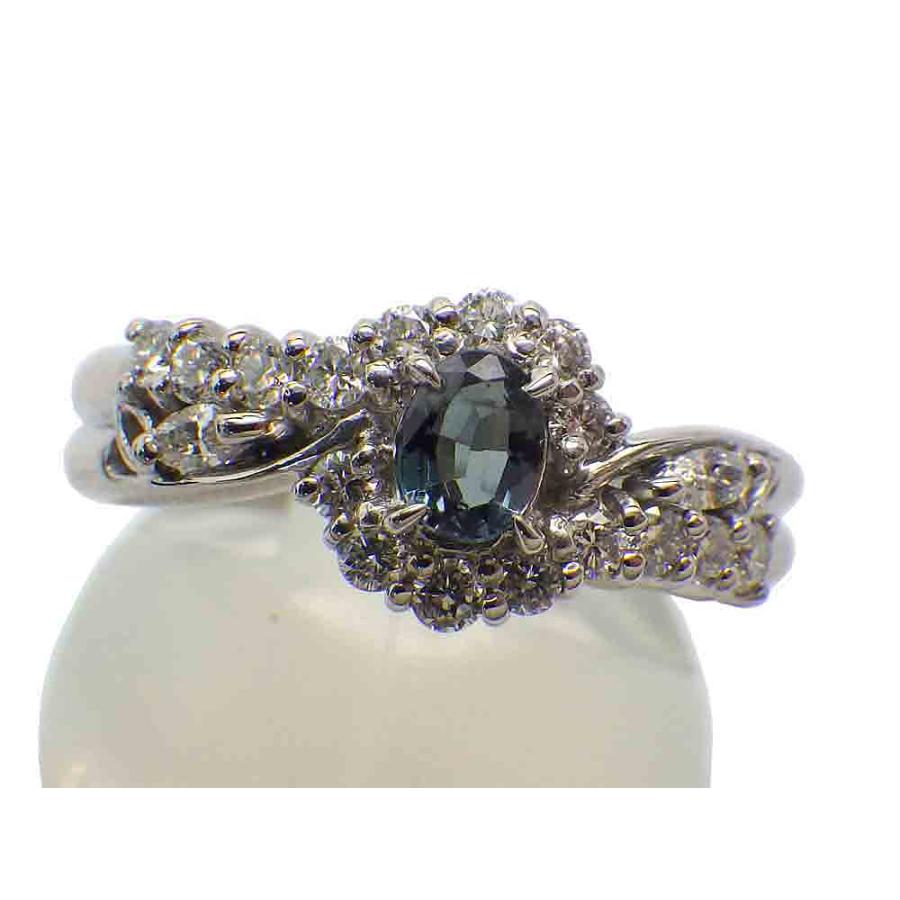 ブラジル産アレキサンドライト ダイヤモンドリング Pt900 6.5g 10号 GIA鑑別書付き Brazil Alexandrite0.24ct Dia0.42ct Ring ...