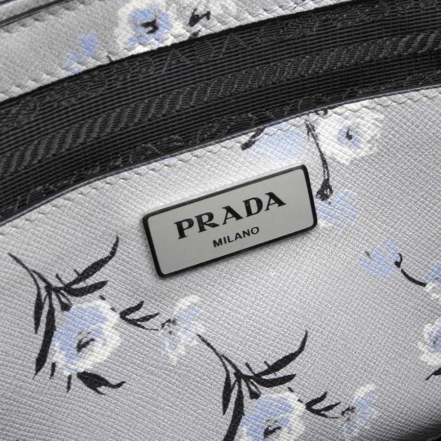 PRADA プラダ 花柄 フラワー 2WAY ハンドバッグ グレー B2625P PRADA プラダ 花柄 フラワー 2WAY ハンドバッグ グレー B2625P