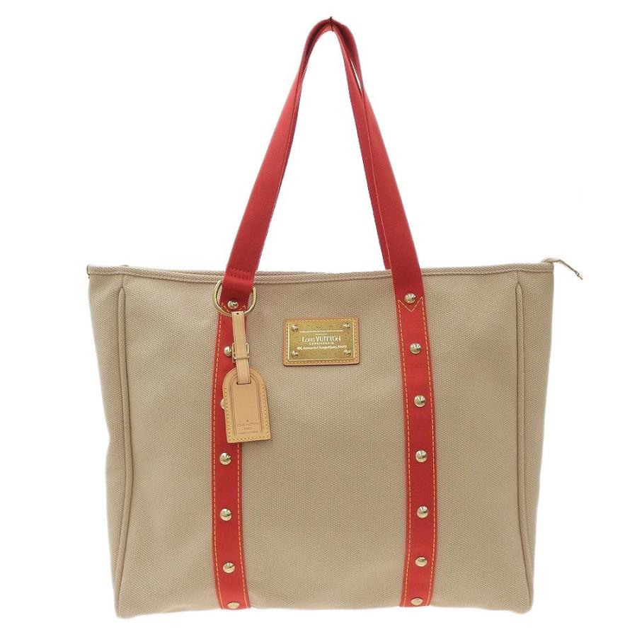 LOUIS VUITTON ルイヴィトン アンティグア カバGM トートバッグ キャンバス ベージュ レッド M40032 本物保証 美品 : 高島屋質店 - 通販 - Yahoo!ショッピング