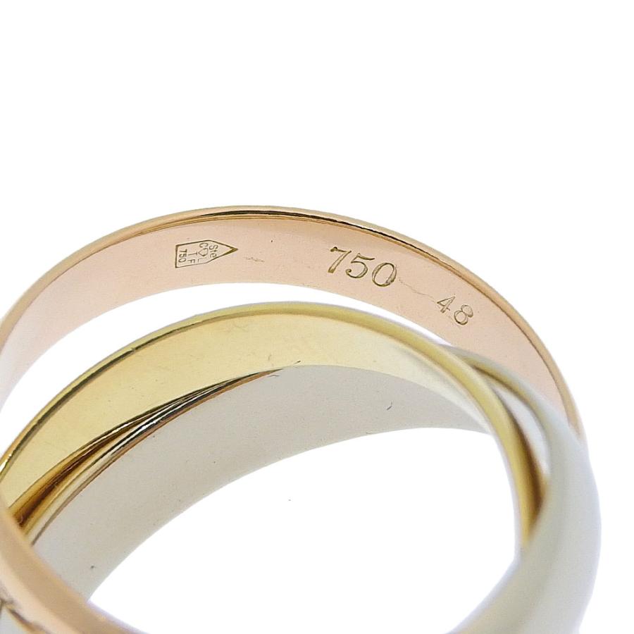 TRINITY（Cartier） カルティエ CARTIER トリニティリング 指輪 K18YG K18WG K18PG スリーカラーゴールド #48 約8号 本物保証 新品同様 : 高島屋 ...