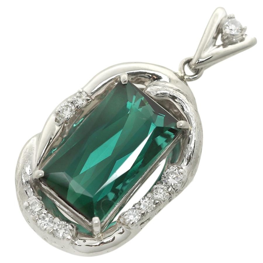 ペンダント トップ Pt900 天然 グリーントルマリン 6.77ct メレダイヤモンド 0.30ct ノーブランド No brand 本物保証 鑑付 新品同様 : 高島屋質店 - 通販 ...