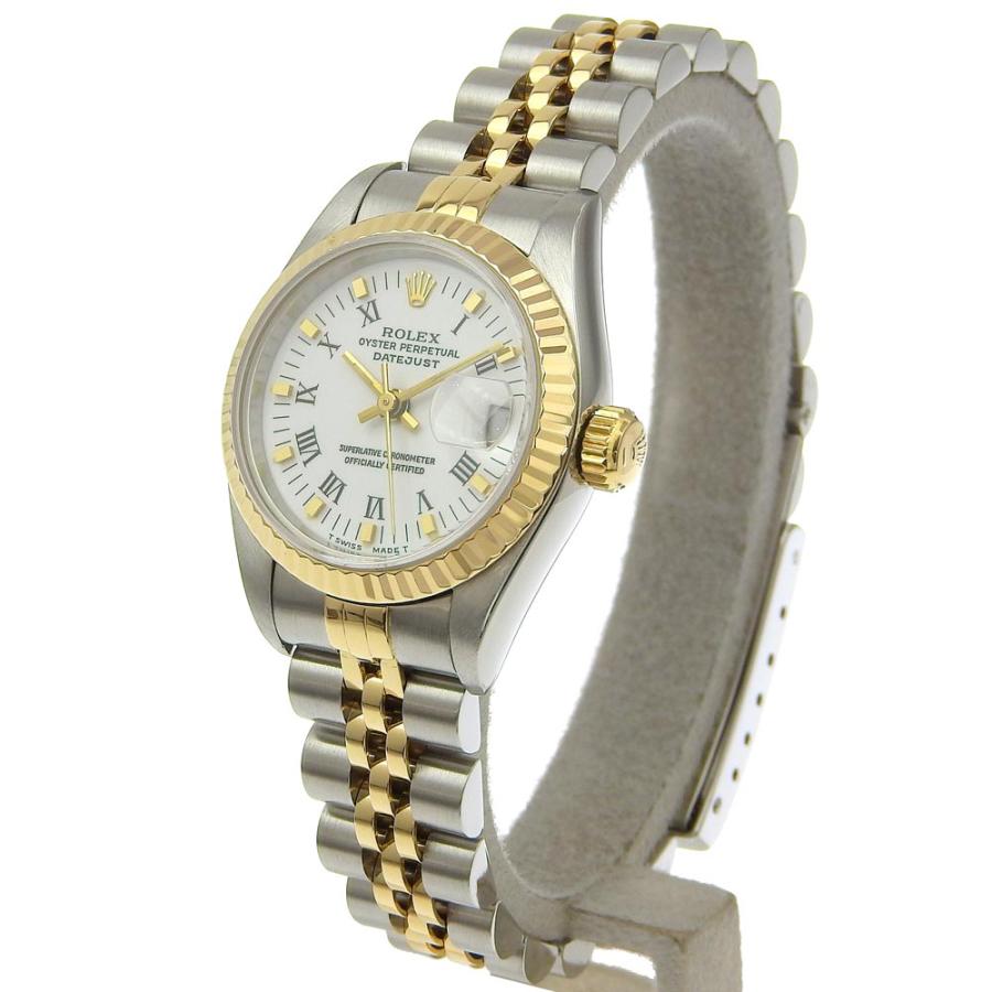 デイトジャスト ロレックス ROLEX デイトジャストコンビ 69173 U番 1998年頃 白文字盤 ローマインデックス SS/K18YG 2023/10OH 本物保証 箱付 新品同様 ...