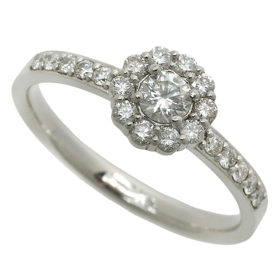 一文字 リング 指輪 4.6g プラチナ Pt900 ダイヤ0.18ct メレダイヤ0.34ct 15号 フラワー 花 ノーブランド No brand 本物保証 新品同様 : 高島屋質店 ...