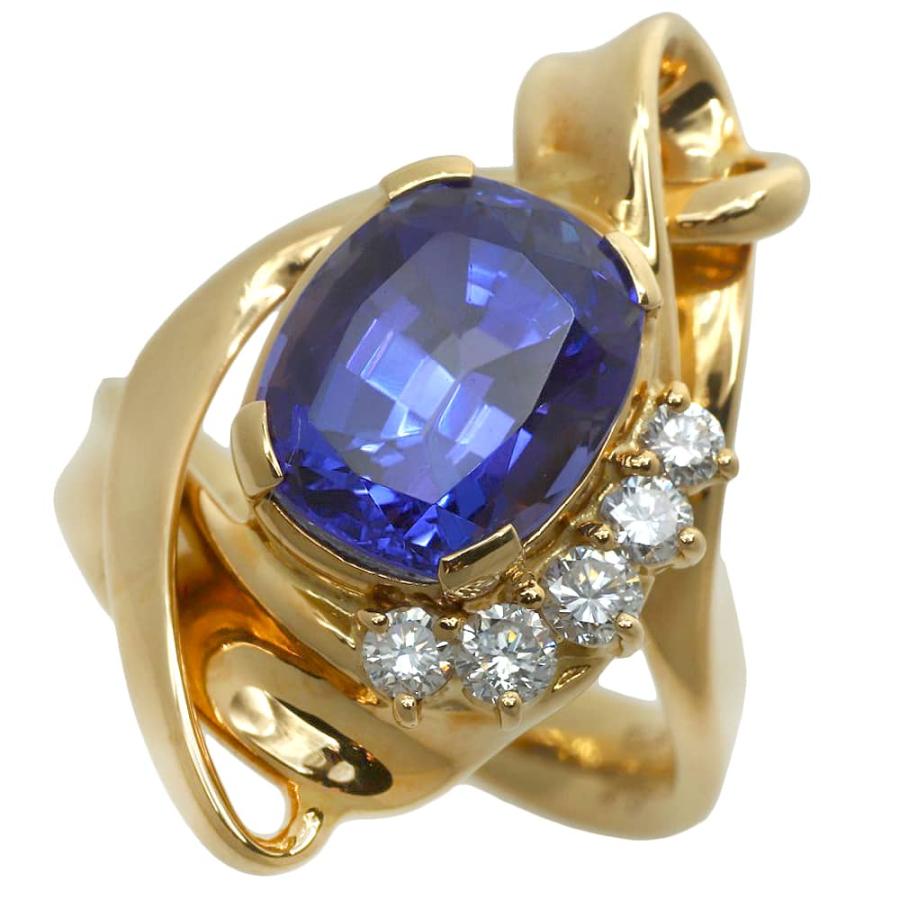本物保証 鑑付 新品同様 ジュネ JEUNET リング K18YG タンザナイト 4.81ct メレダイヤモンド 0.29ct 約11.5号 天然ゾイサイト 大きい : 高島屋質店 - 通販 ...