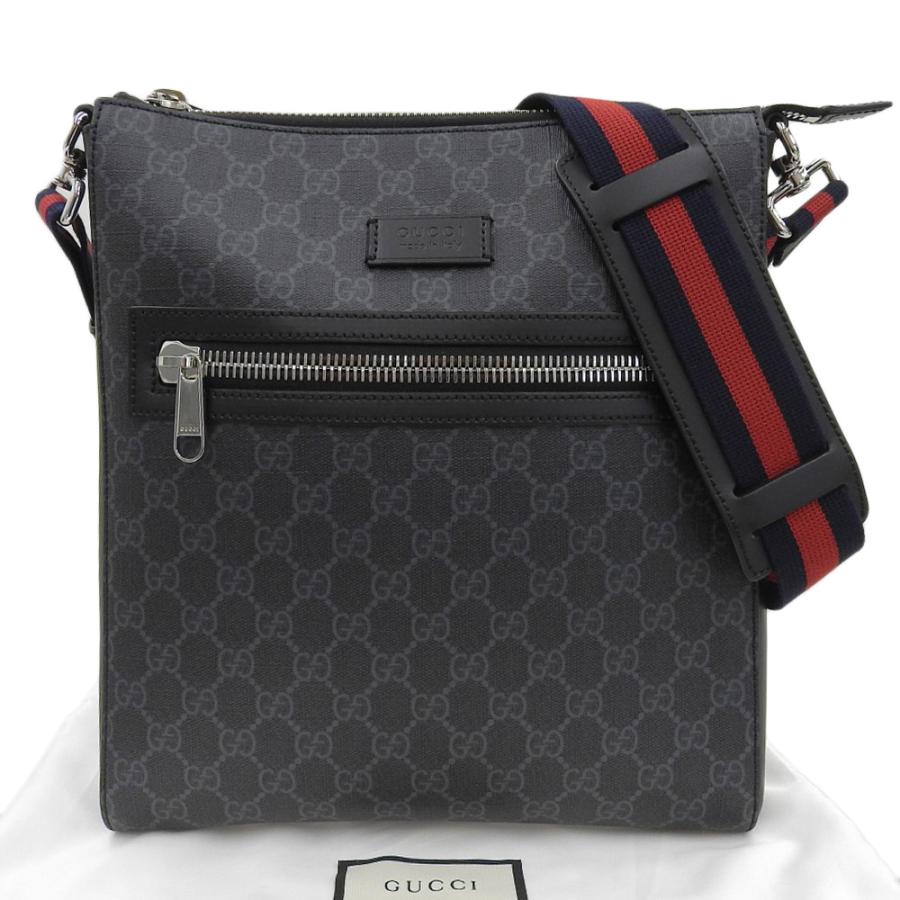 GUCCI（グッチ） GUCCI GGスプリーム ショルダーバッグ 474137 520981 バッグ ブラック ロゴ GG柄 斜め掛け 本物 ...