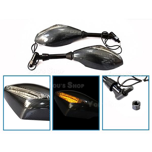 XJR/ZRX/CB/GSX/FORZA/マジェ/スカイウェイブLEDミラー カーボン : shop-yous2 - 通販 - Yahoo!ショッピング