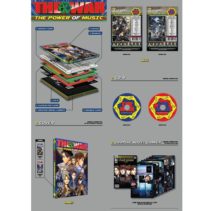 【メンバー写真選択】EXO THE WAR: POWER OF MUSIC 4TH REPACKAGE ALBUM エクソー 4集 リパッケージ : playmusic - 通販 ...