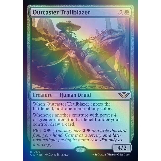 MTG 緑/英語版 (173)《荒野無頼団の先駆者/Outcaster Trailblazer》★FOIL★ サンダージャンクション OTJ ...