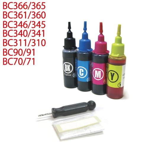 キャノン canon 用 詰め替えインク お試し セット BC-365 BC-366 BC-360 BC-361 BC-345 BC-346 BC-340 BC-341 BC-310 BC ...