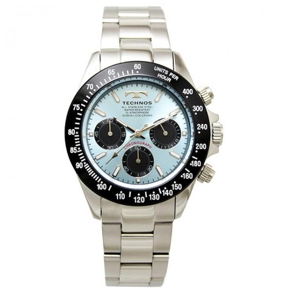 TECHNOS（時計） テクノス 国内正規品 TECHNOS DTクロノグラフ ライトブルーダイアル T4B73BI ステンレス メンズ ...