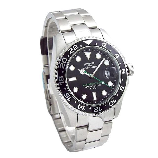 TECHNOS（テクノス） 正規品 即納 ダイバー デイト GMTベゼル ブラック ステンレス メンズ TSM412SB : proshopb1 - 通販 - Yahoo!ショッピング