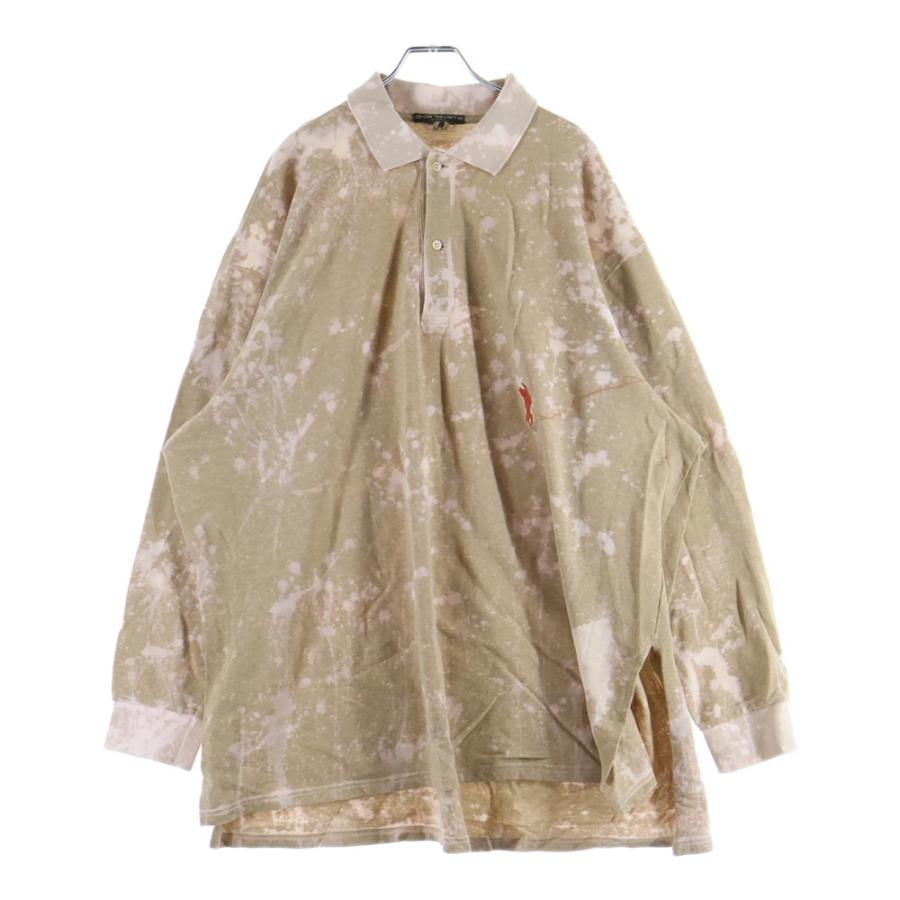 doublet（ダブレット） 22SS Bleached Polo Shirt 22SS28CS208 ブリーチ ポロシャツ グレー/ピンク ...