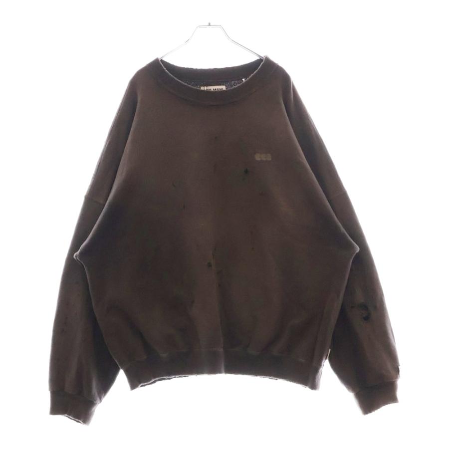 TTT MSW TTT_MSW ティーモダンストリートウェア 23AW Crew Neck Sweat クルーネックスウェット ダメージ加工 チャコール : BRING Yahoo!ショップ ...