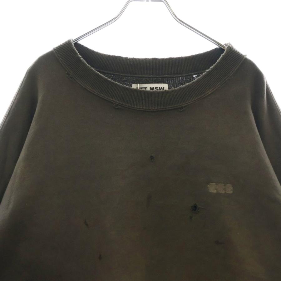 TTT MSW TTT_MSW ティーモダンストリートウェア 23AW Crew Neck Sweat クルーネックスウェット ダメージ加工 チャコール : BRING Yahoo!ショップ ...