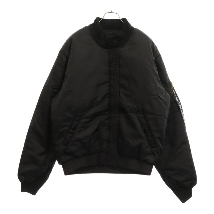 CDG シーディージー ×ALPHA INDUSTRIES MA-1 SZ-J033 アルファ バックロゴプリントリバーシブルボンバージャケット ブラック : BRING Yahoo!ショップ ...