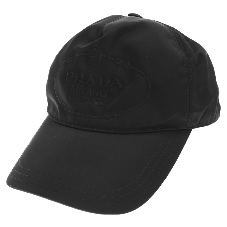PRADA プラダ 刺繍ロゴベースボールキャップ ナイロン ブラック 1HC179 : 1624b170018 : BRING Yahoo!ショップ - 通販 - Yahoo!ショッピング