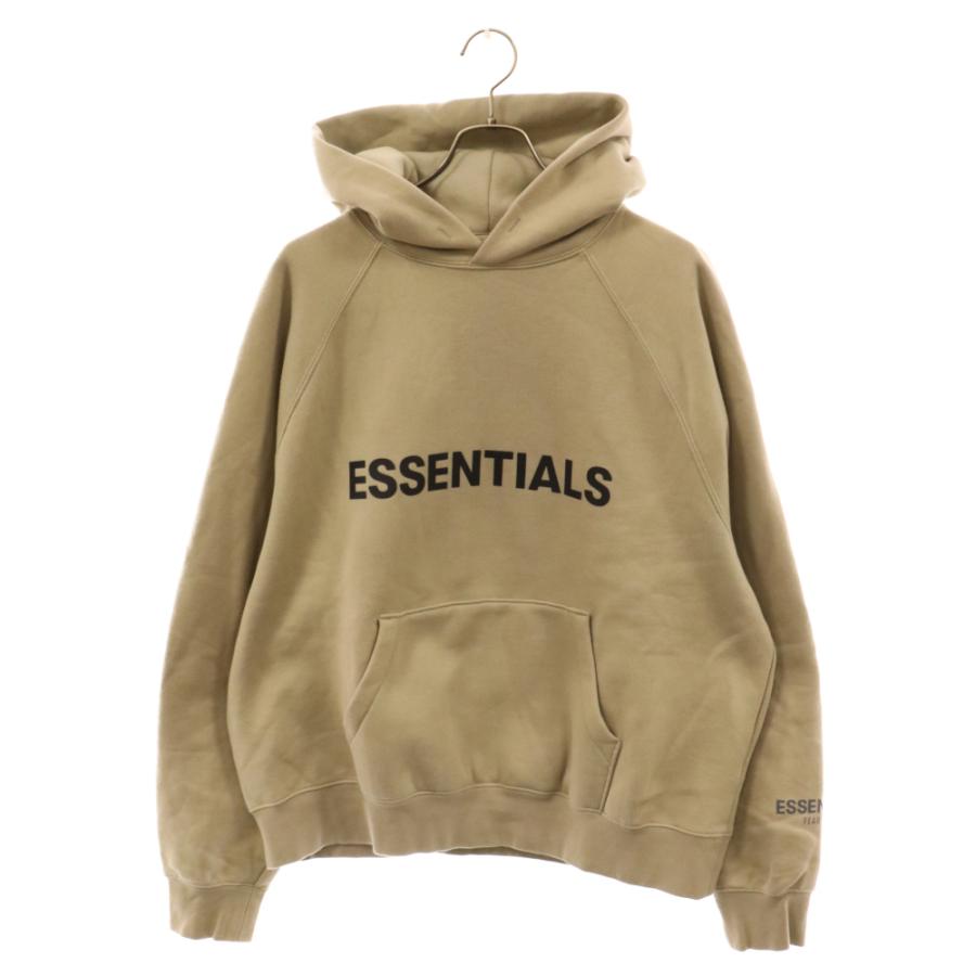 FOG ESSENTIALS Essentials フィアオブゴッド エッセンシャル FRONT LOGO HOODIE フロントラバーロゴプルオーバーパーカー フーディー カーキ ...