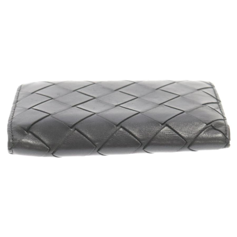 BOTTEGA VENETA ボッテガヴェネタ 二つ折りレザーカードケース イントレチャート ブラック/グリーン 592619 : BRING ...
