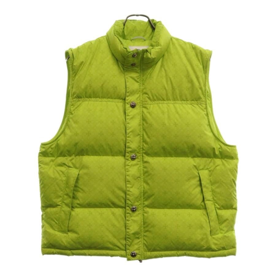 CHROME HEARTS クロムハーツ STIFF VEST スティッフ CHプラス総柄クロスボールボタンナイロンダウンベスト グリーン : BRING Yahoo!ショップ - 通販 ...