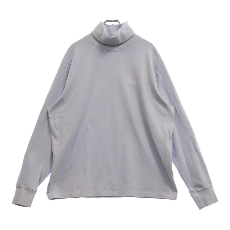 KITH キス KXTH Turtleneck Shirt ロゴ刺繍タートルネック長袖Tシャツ ブルー KHM030039 : BRING ...