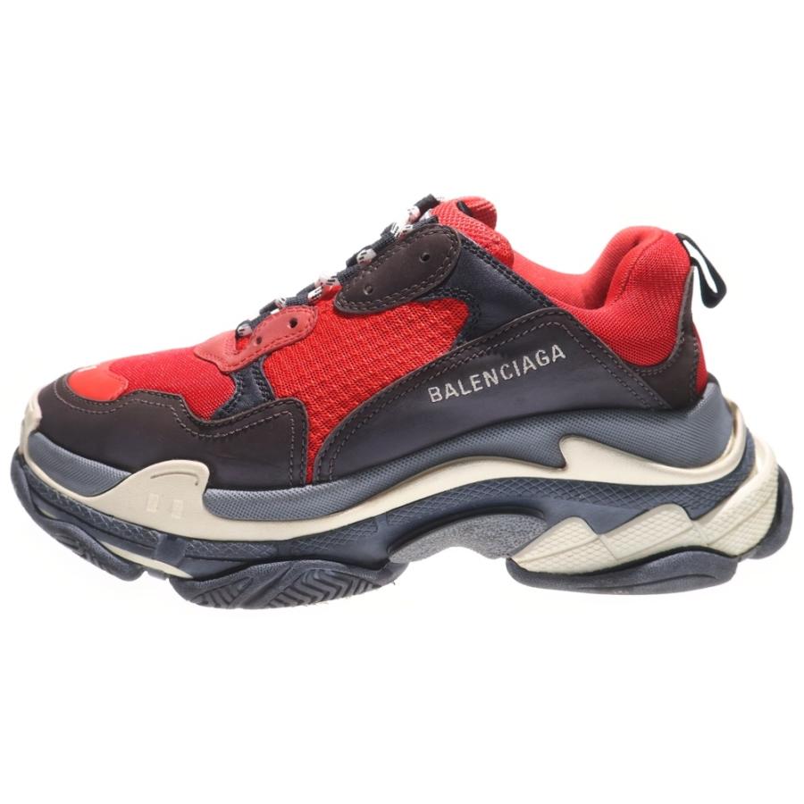 BALENCIAGA（バレンシアガ） TRIPLE S 516440 トリプルエス レースアップローカットスニーカー レッド/ブラック ...