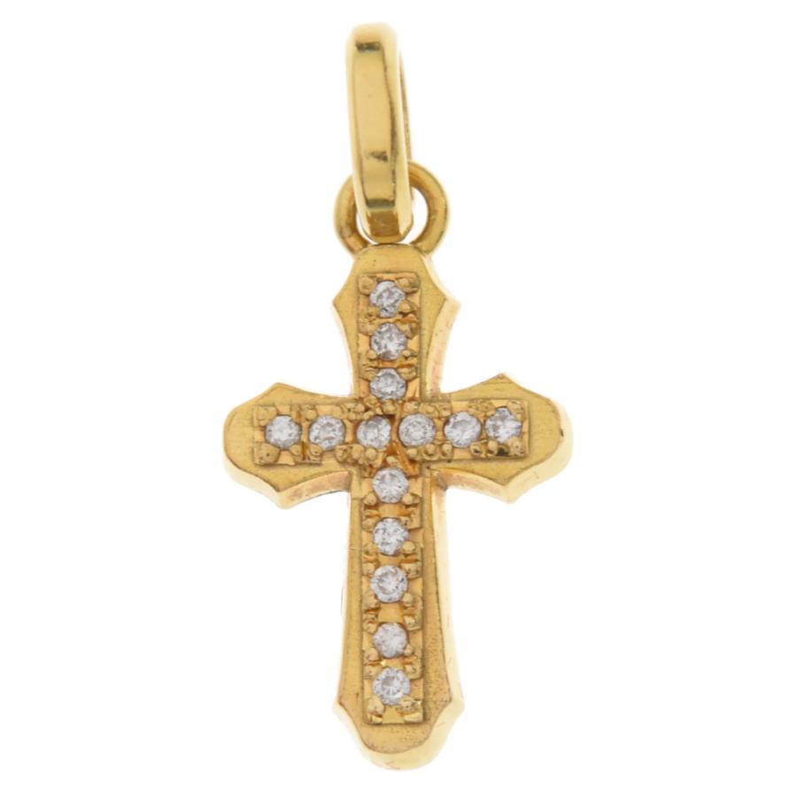 Sympathy of Soul シンパシーオブソウル Smooth Cross Pendant K18YG Diamond スムースクロス ...