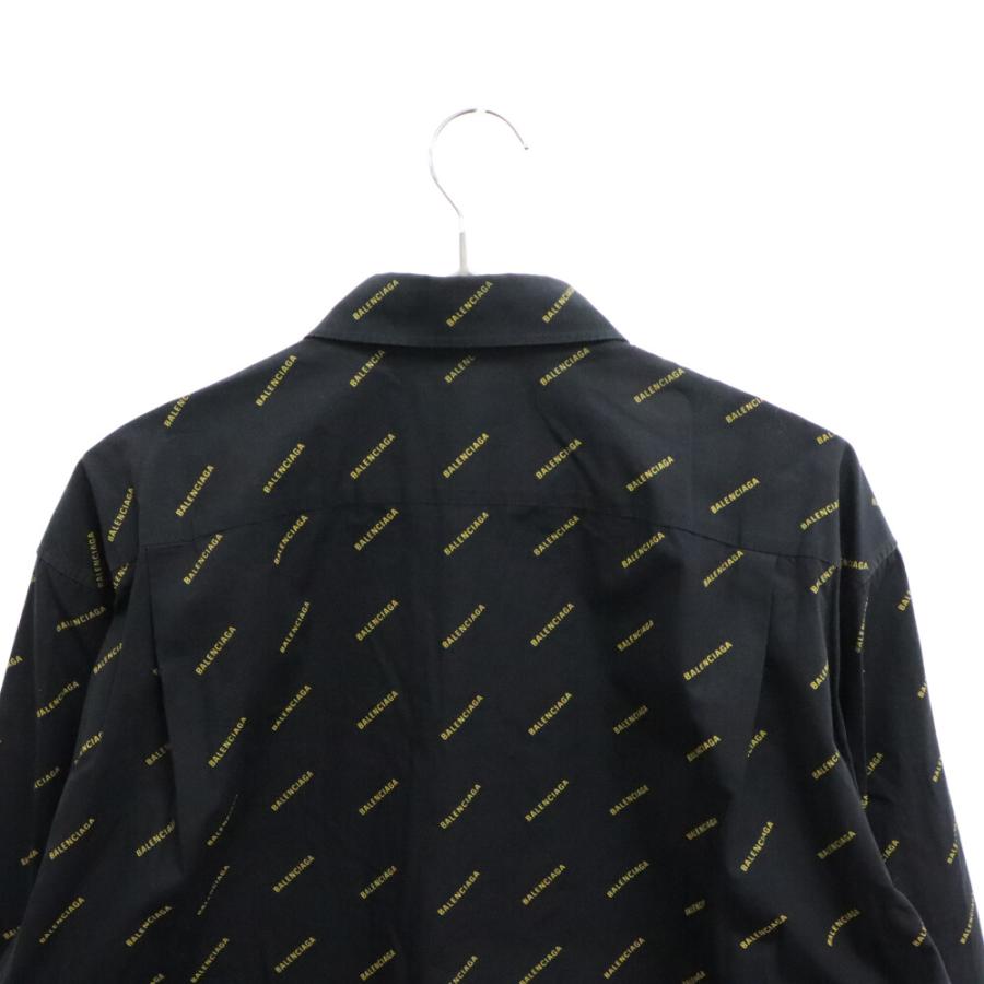 BALENCIAGA バレンシアガ ロゴ総柄プリント 長袖シャツ 534333 TBL96 ブラック : BRING Yahoo!ショップ ...