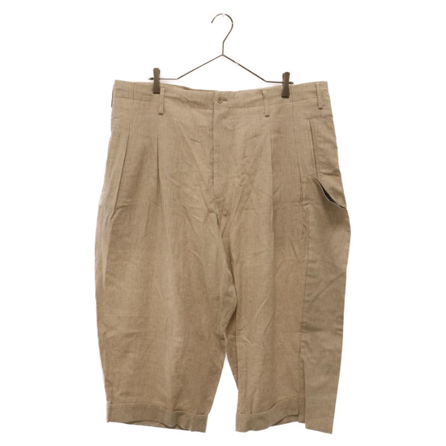 Yohji Yamamoto POUR HOMME ヨウジヤマモト プールオム 22SS LINEN HERRINGBONE STRIPE FLASH CLOTH CUFFS PANTS HG ...