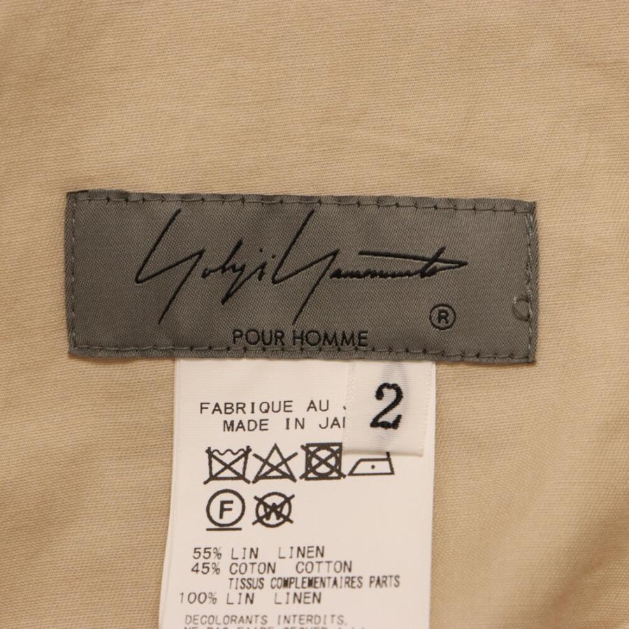 Yohji Yamamoto POUR HOMME ヨウジヤマモト プールオム 22SS LINEN HERRINGBONE STRIPE FLASH CLOTH CUFFS PANTS HG ...