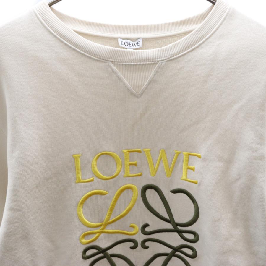 LOEWE ロエベ ANAGRAM SWEAT SHIRT アナグラム ロゴ刺繍 クルーネック スウェット トレーナー ベージュ ...