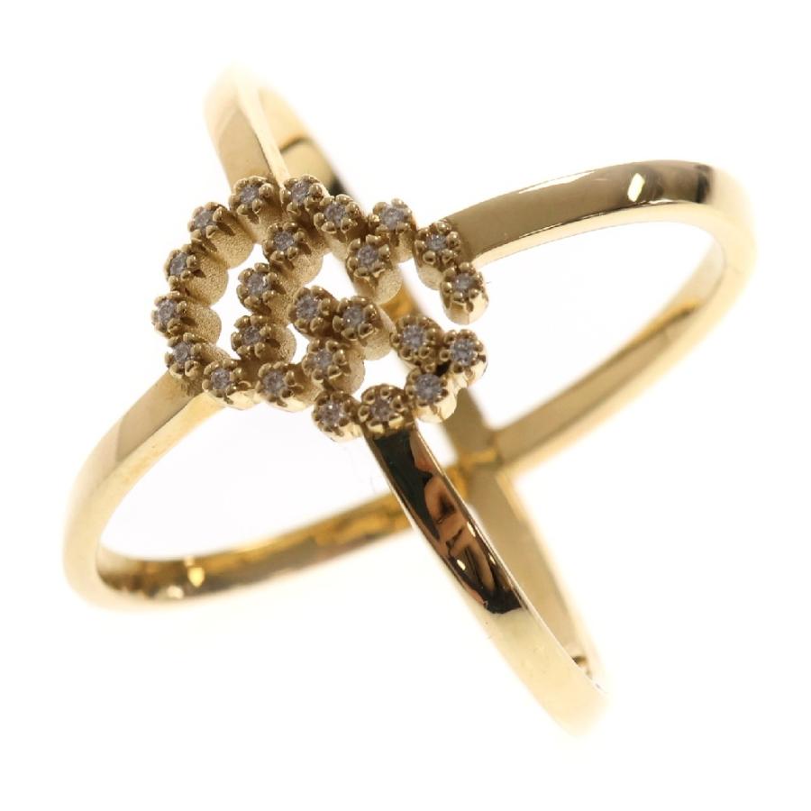 GUCCI グッチ GGランニング ダイヤモンド クロス リング 指輪 イエローゴールド 750YG 9号 アクセサリー ジュエリー : BRING Yahoo!ショップ - 通販 ...