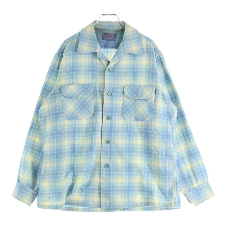 PENDLETON（ペンドルトン） 50S VNTAGE WOOL L/S CHECK SHIRT ヴィンテージ ウール チェック 長袖シャツ ブルー/ブラウン : BRING Yahoo ...
