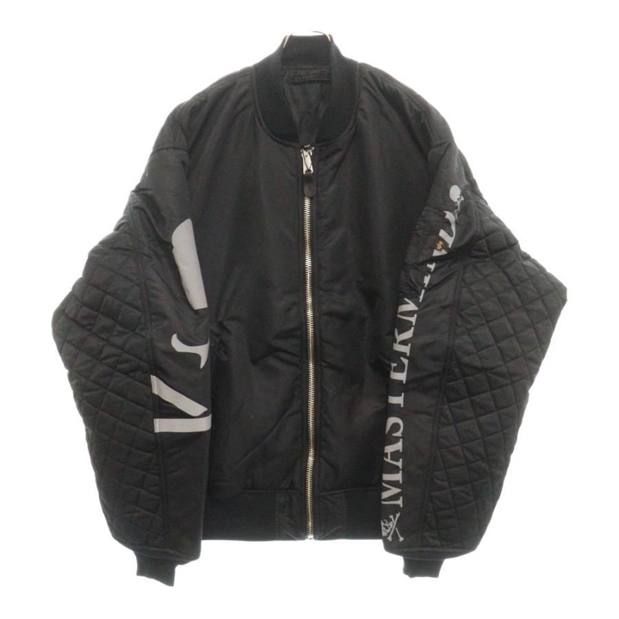 mastermind JAPAN マスターマインドジャパン ×ALPHA INDUSTRIES MA-1 MW23C11-BL200 アルファ バックキルティングMA-1 アームロゴブルゾン ...