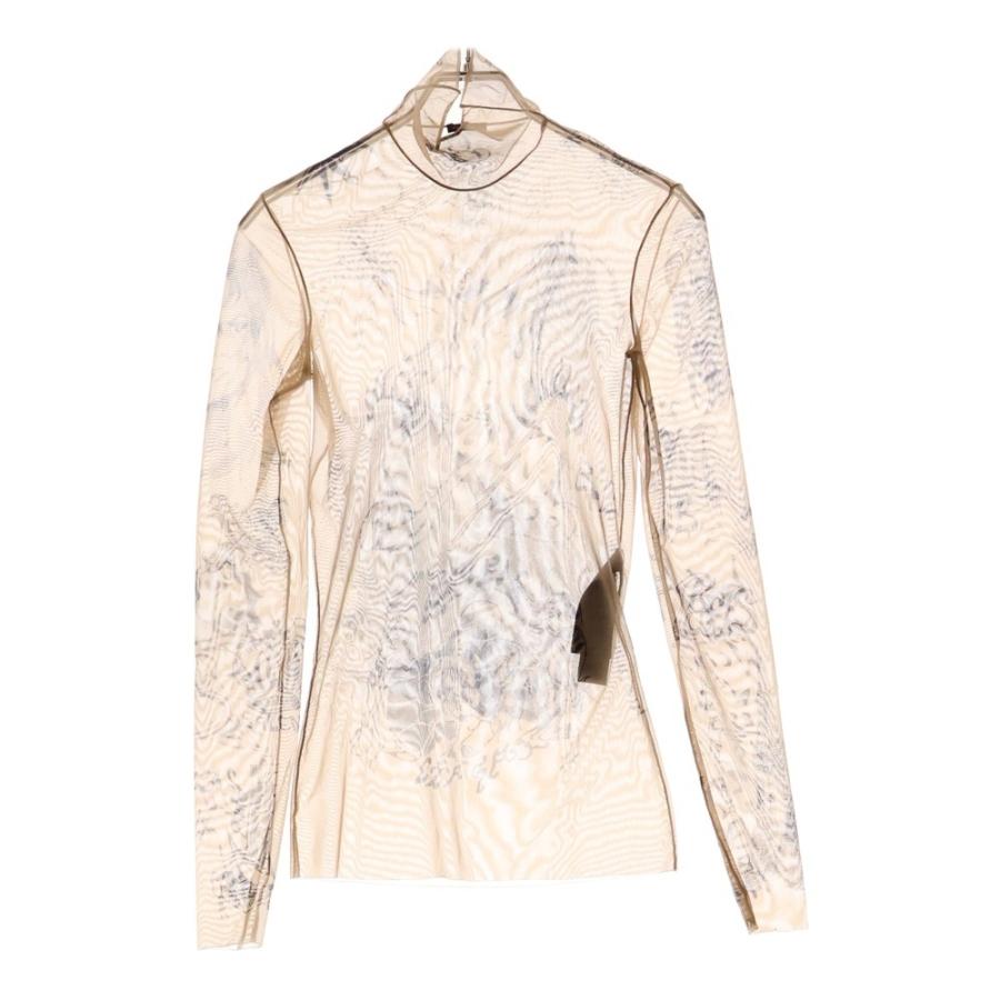 BALENCIAGA バレンシアガ Tattoo Long Sleeve Top タトゥー シアー ロングスリーブ カットソー ベージュ ...