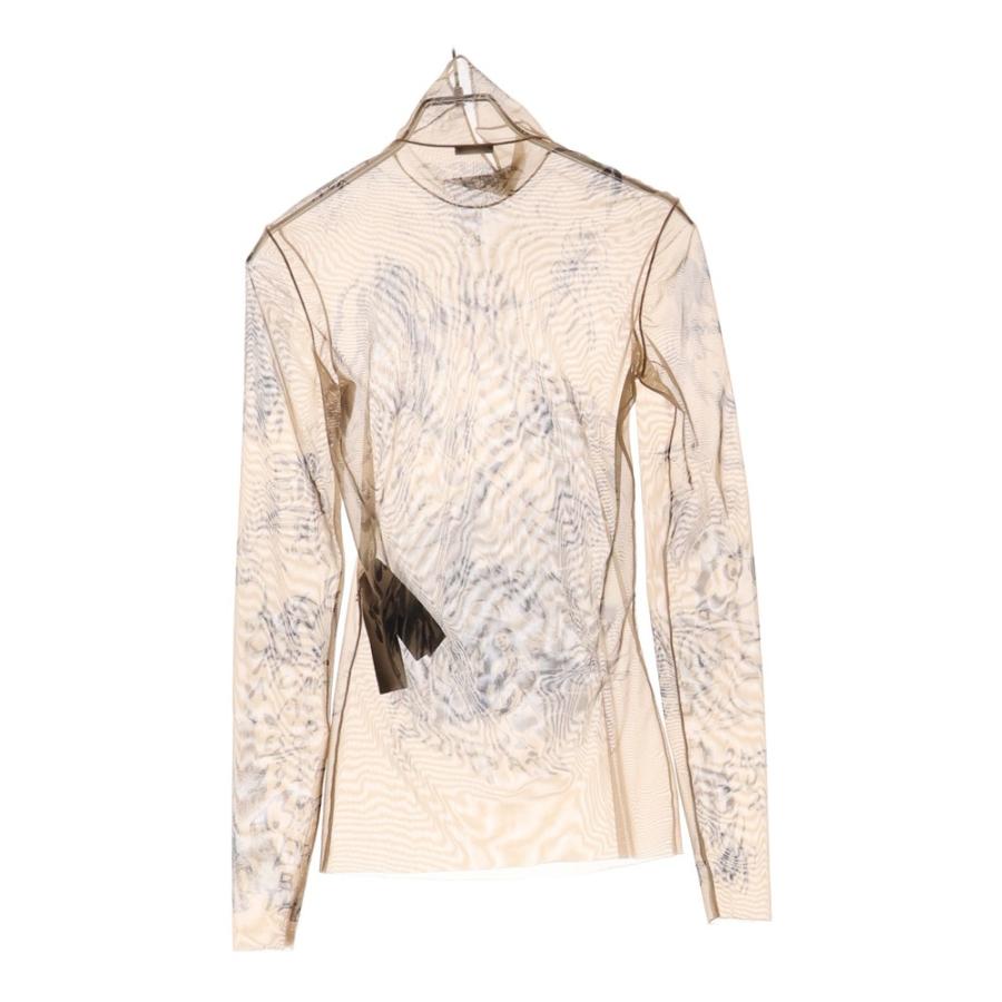 BALENCIAGA バレンシアガ Tattoo Long Sleeve Top タトゥー シアー ロングスリーブ カットソー ベージュ ...