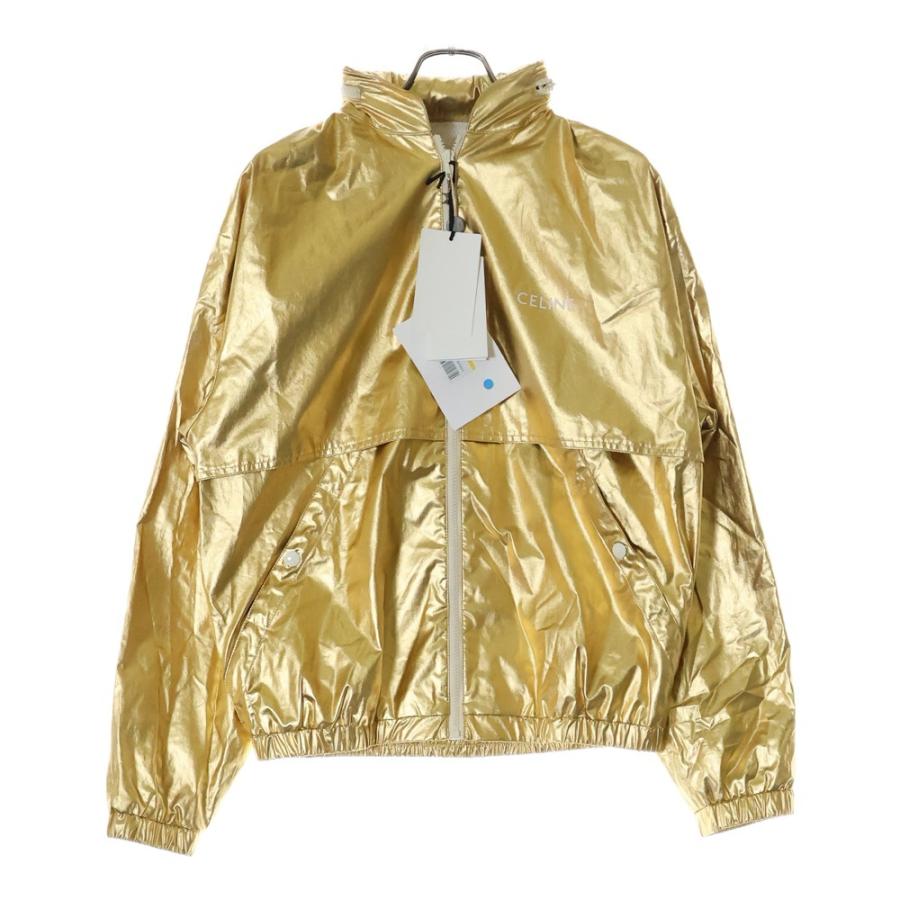 CELINE（セリーヌ） Varsity Tracksuit Jacket Gold Zip up Windbreaker フード付き ジップ ...