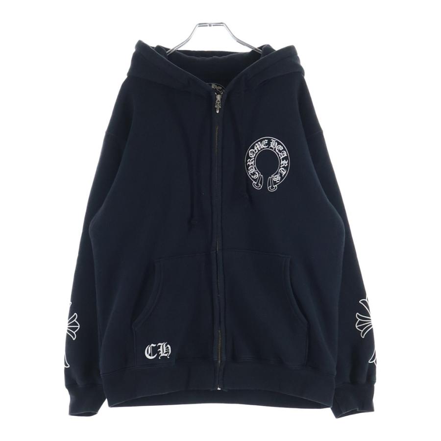 CHROME HEARTS（クロムハーツ） SWTSHRT HD ZIP 裏地サーマル スクロールラベルプリント ダガージップアップパーカー ...
