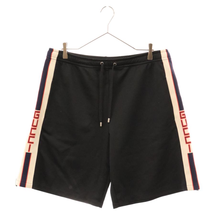 GUCCI グッチ Technical Jersey Shorts 475355 テクニカルジャージー サイドラインショートパンツ ブラック ...