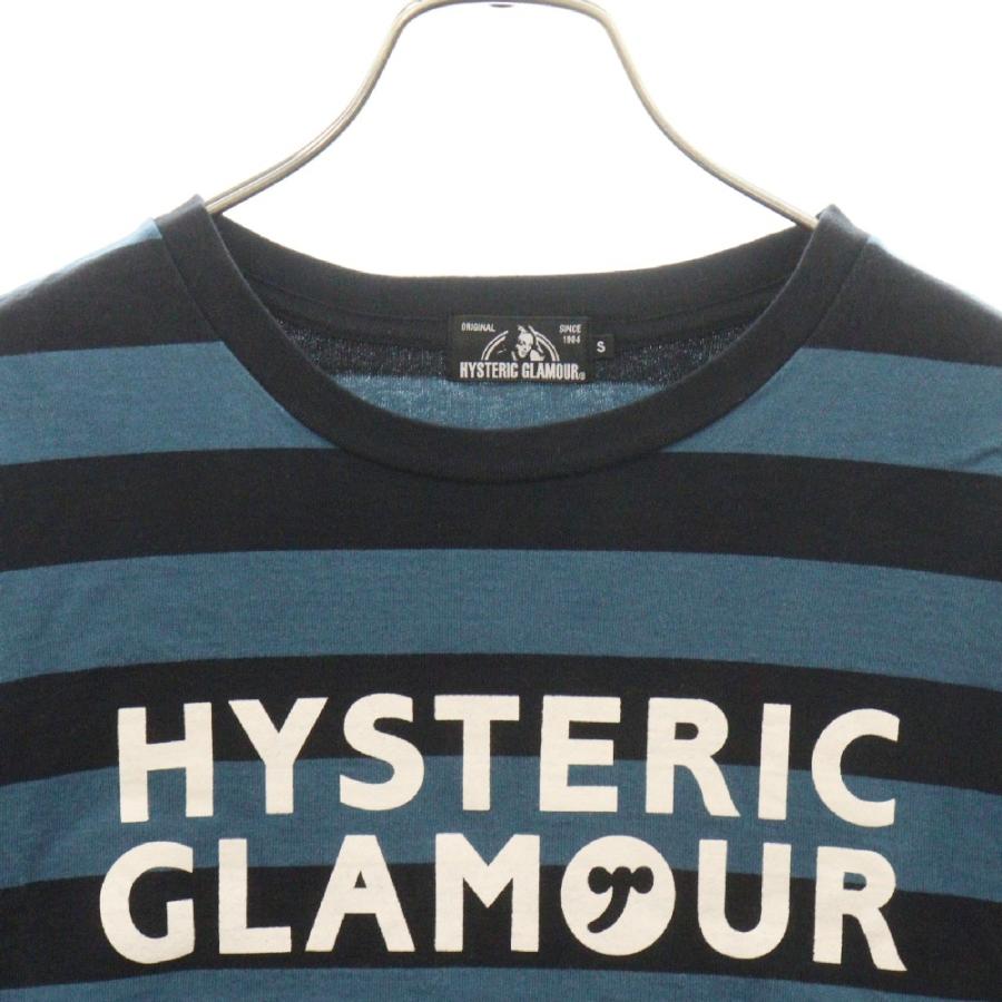 HYSTERIC GLAMOUR ヒステリックグラマー 17AW HYS SYMBOL ボーダー長袖Tシャツ カットソー ネイビーxブラック ...